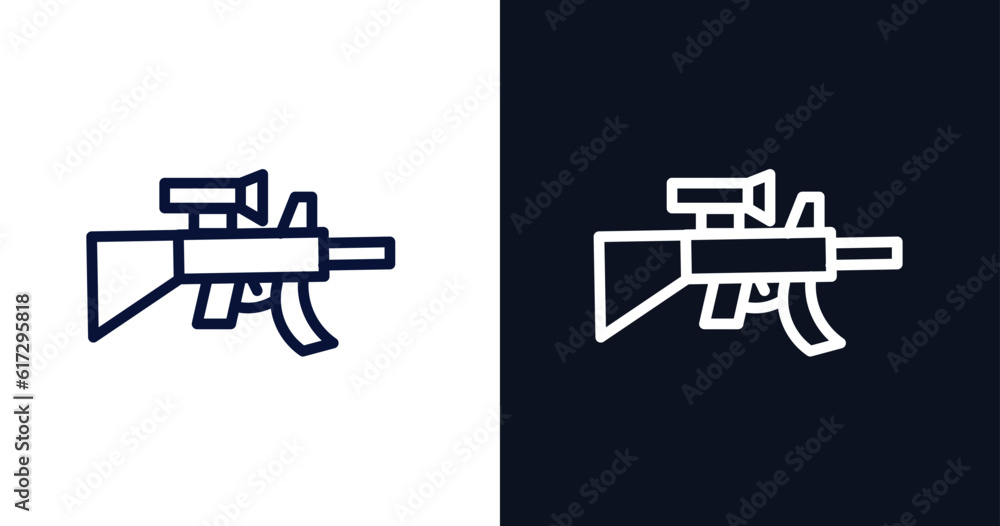 assault icon. Thin line assault icon from military and war and ...