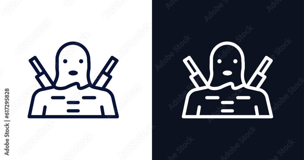 guerrilla icon. Thin line guerrilla icon from military and war and ...