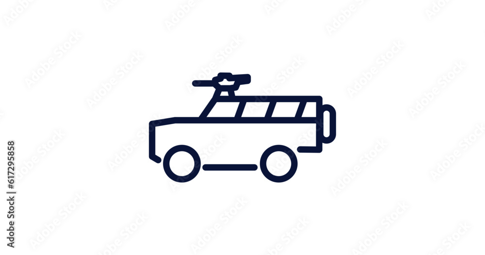 armored vehicle icon. Thin line armored vehicle icon from military and ...