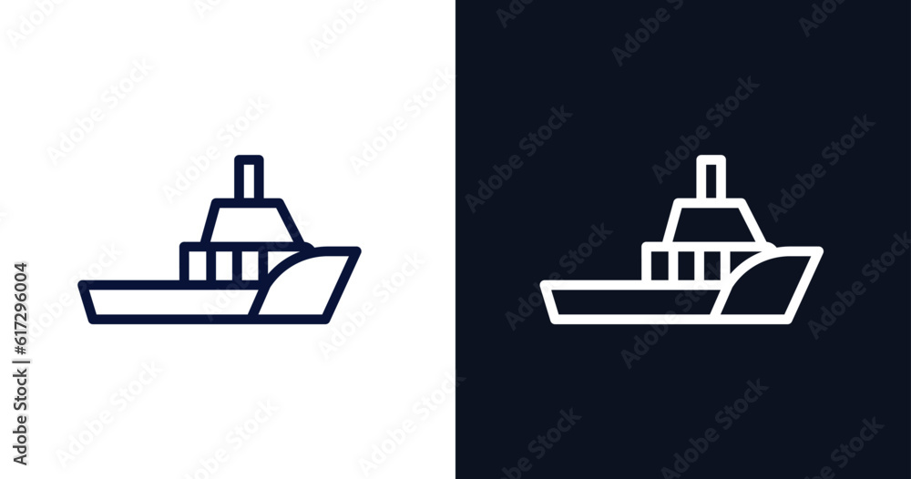 army boat icon. Thin line army boat icon from military and war and ...