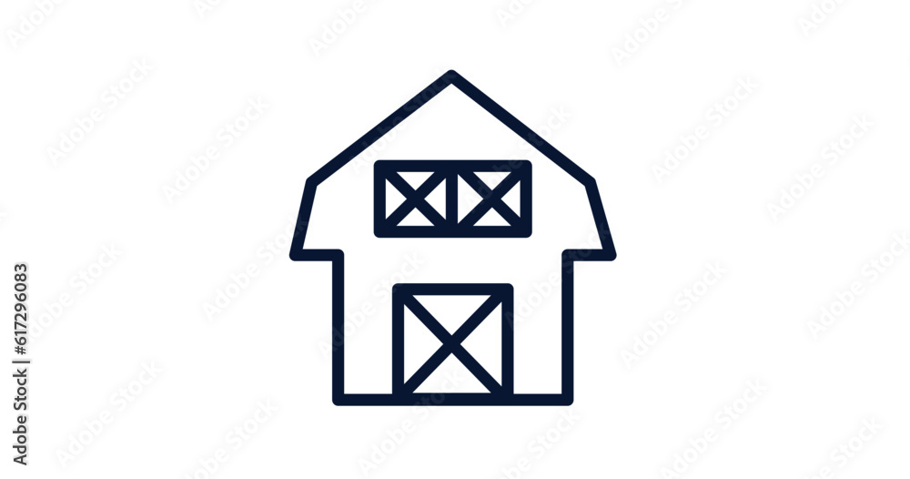 farm house icon. Thin line farm house icon from agriculture and farm ...