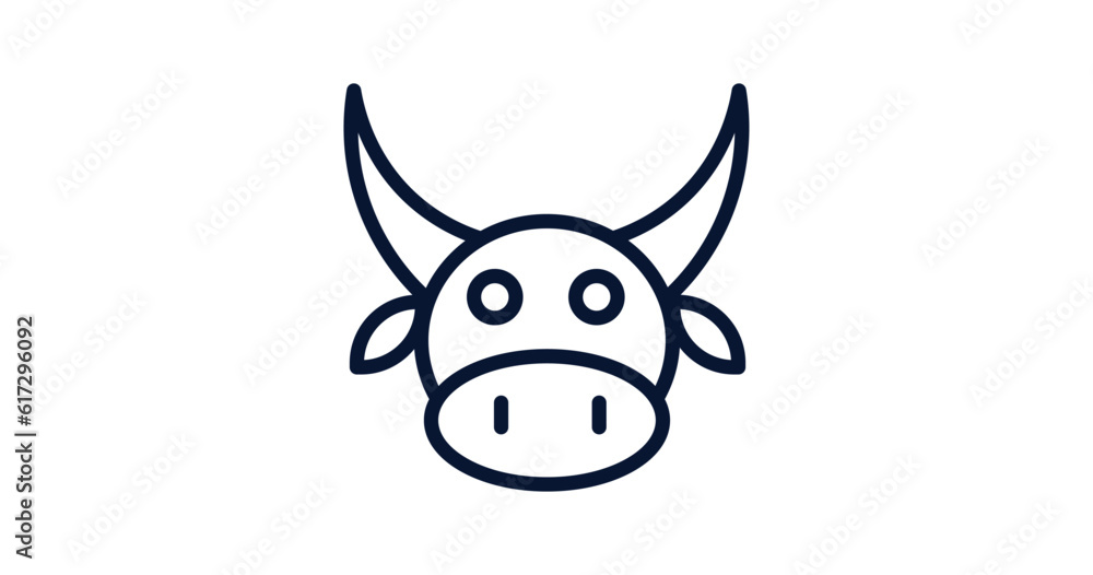 ox icon. Thin line ox icon from agriculture and farm collection ...