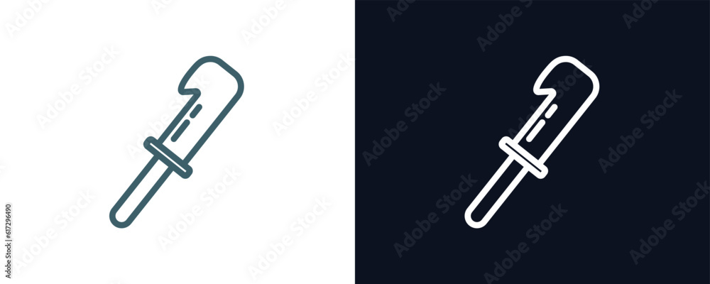 billhook icon. Thin line billhook icon from agriculture and farm collection. Outline vector ...