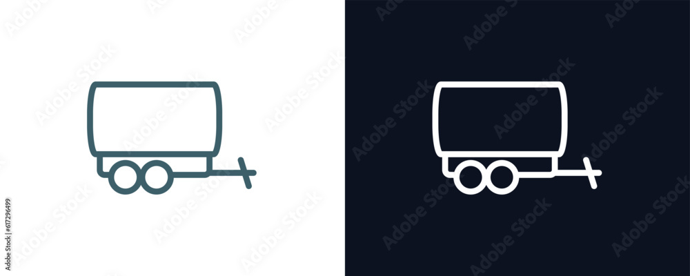 trailer icon. Thin line trailer icon from agriculture and farm ...