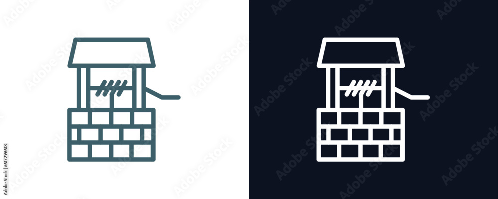 water well icon. Thin line water well icon from agriculture and farm ...