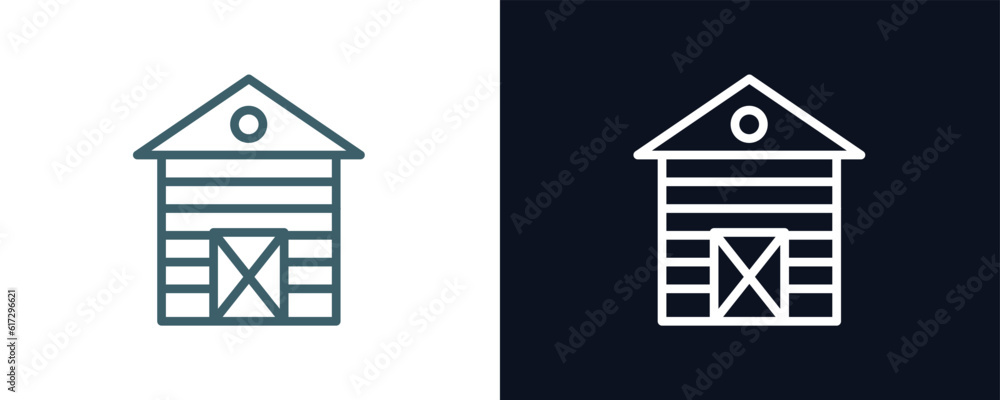 shed icon. Thin line shed icon from agriculture and farm collection ...