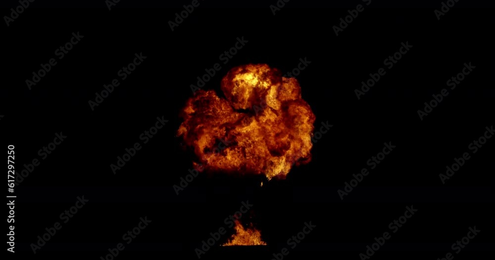 Fire explosion from the bottom of the screen, black background for ...