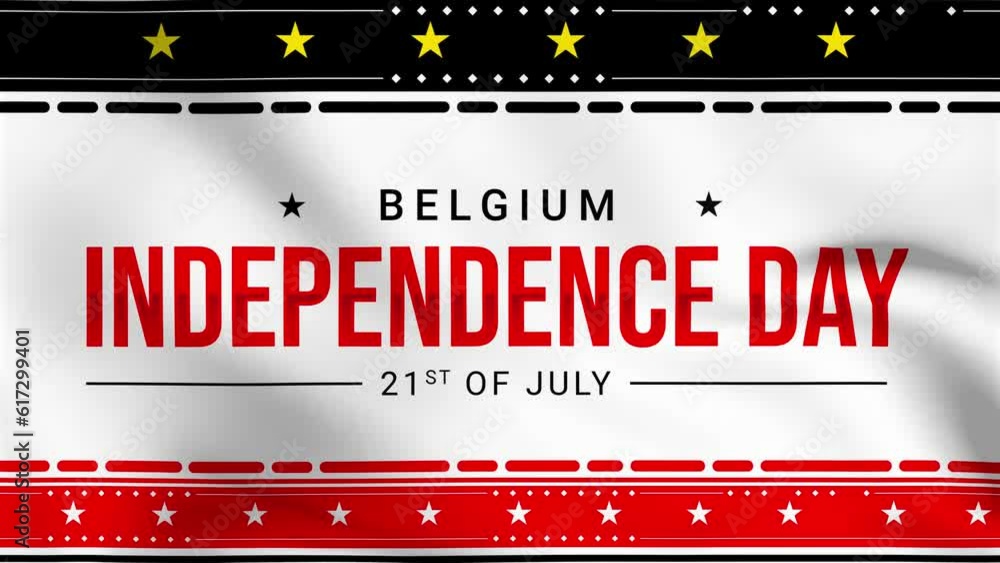 Happy Independence Day, 21st of July patriotic waving animation with ...