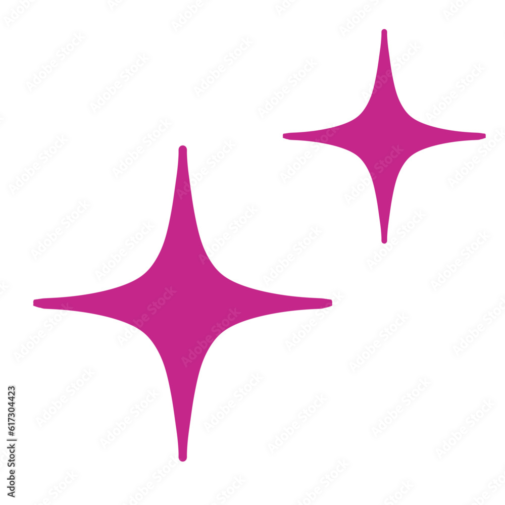 Pink Sparkles Emoji Icon Illustration. Stars Symbol Emoticon Design ...