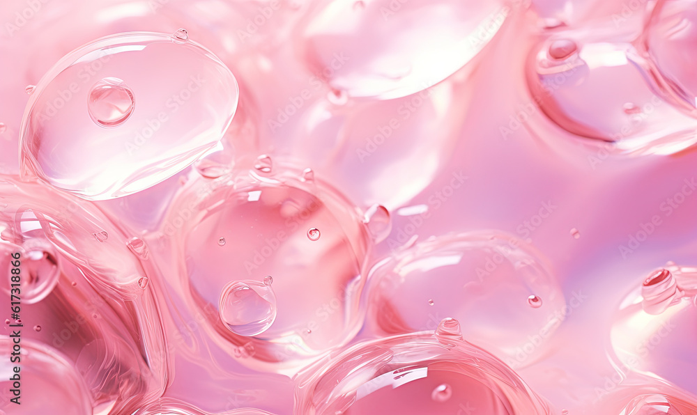 Translucent pink gel-like flowing liquid abstract background, natural ...