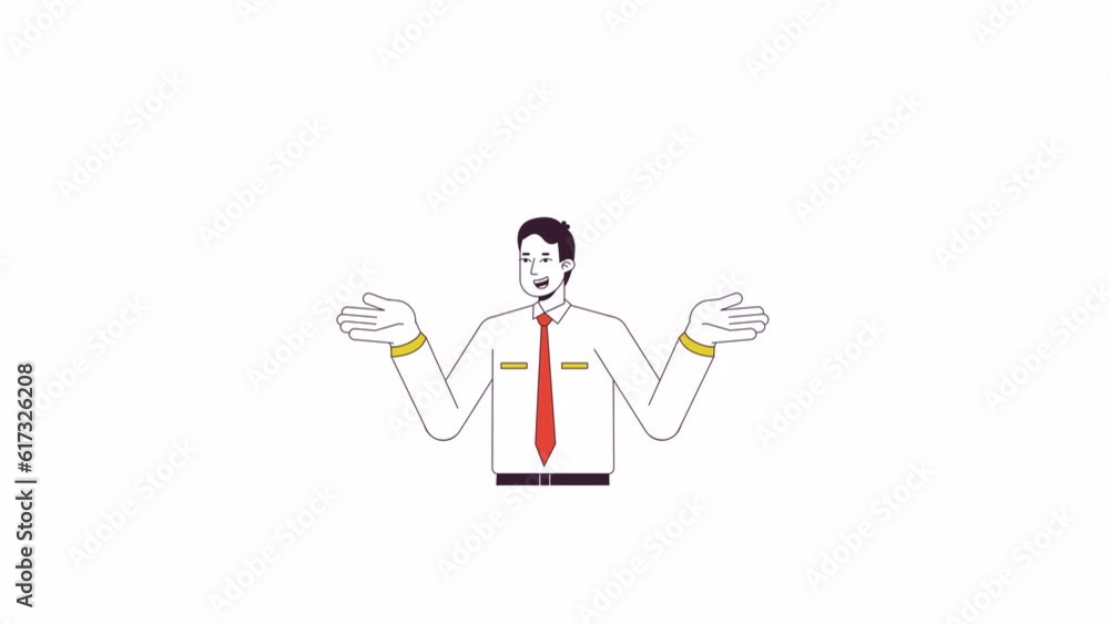 Man shrugging shoulders animation. Animated cartoon clueless employee ...