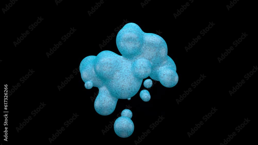 3D animation of blue abstract smooth liquid shape. 4k seamless loop 3D ...