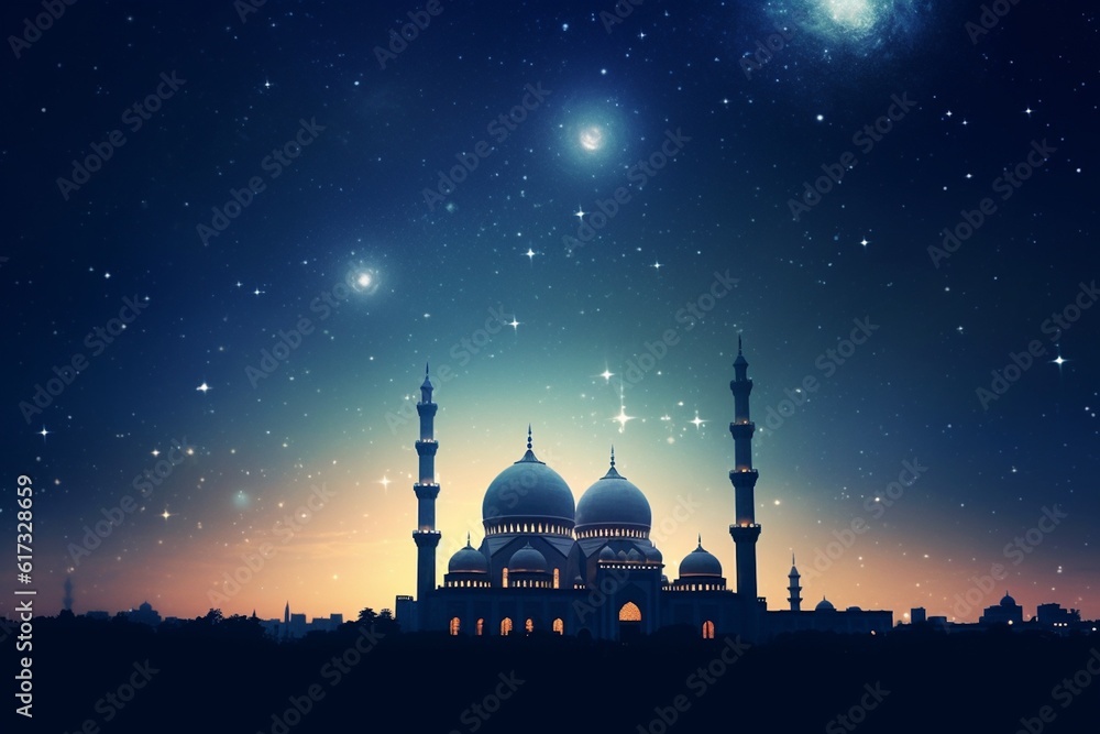 Captivating Night Sky Islamic Background Created with Generative AI ...