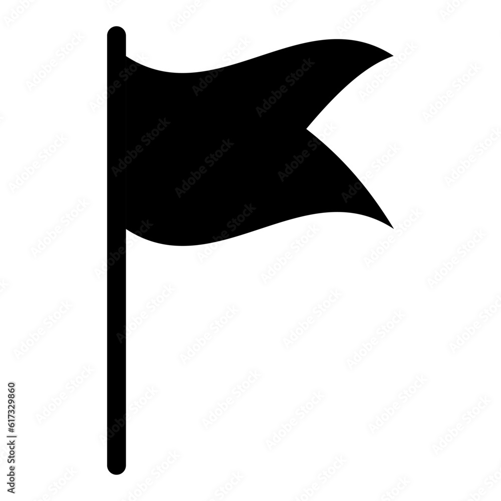 Flag icon. Black flag silhouette. Vector illustration isolated on white ...