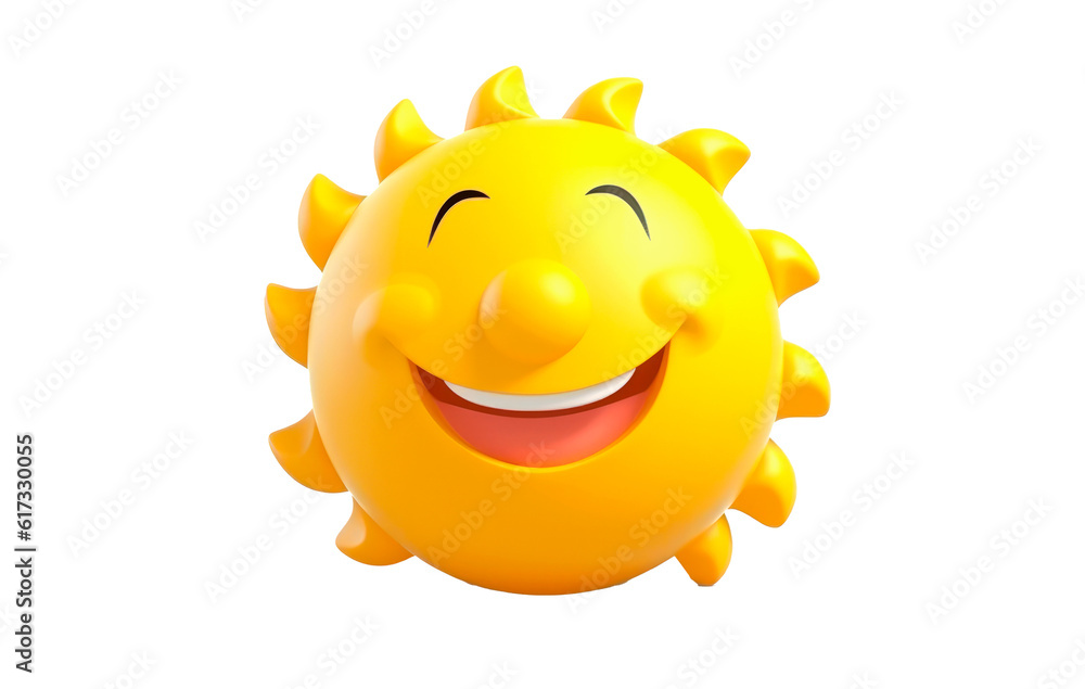 smiling sun cartoon character. png file. transparent background. made ...