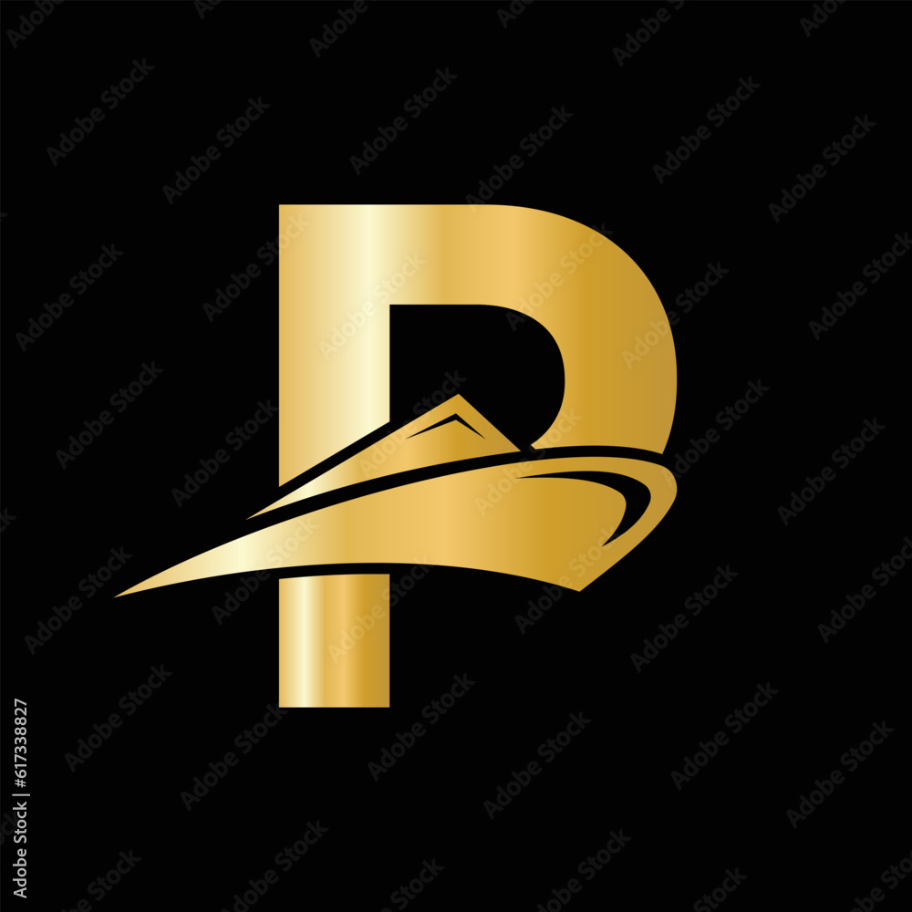Initial Letter P Cruise Ship Logo Boat Icon. Yacht Symbol, Marine ...