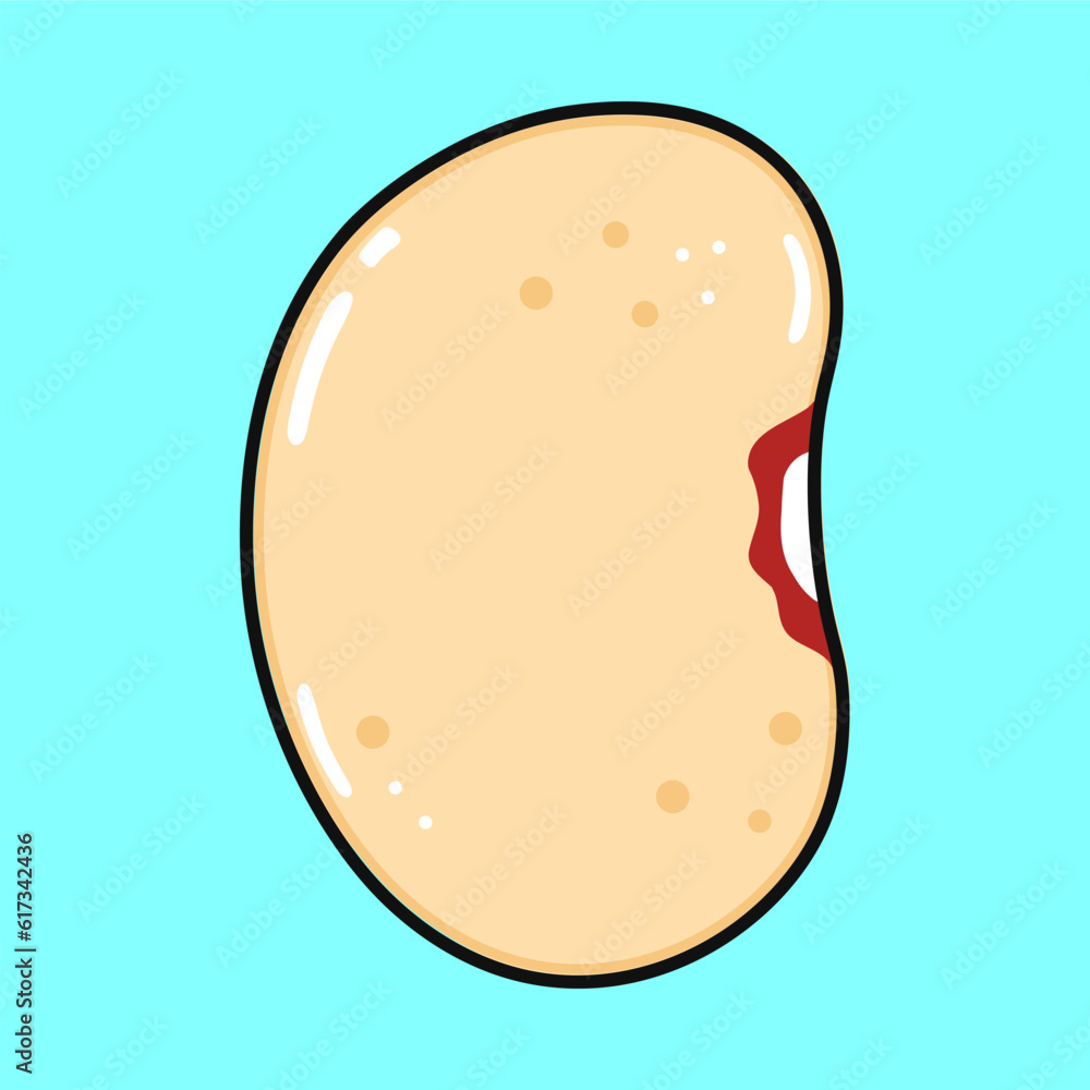 Bean character. Vector hand drawn cartoon kawaii character illustration ...