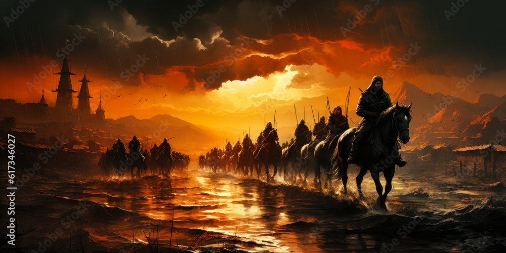 Ottoman Empire abstract illustration, Celebration of 100th anniversary ...