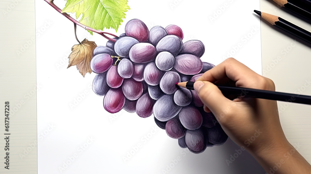 Pencil Drawing Of Grapes