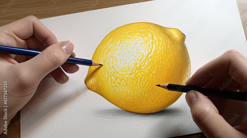 Lemon Pencil Drawing
