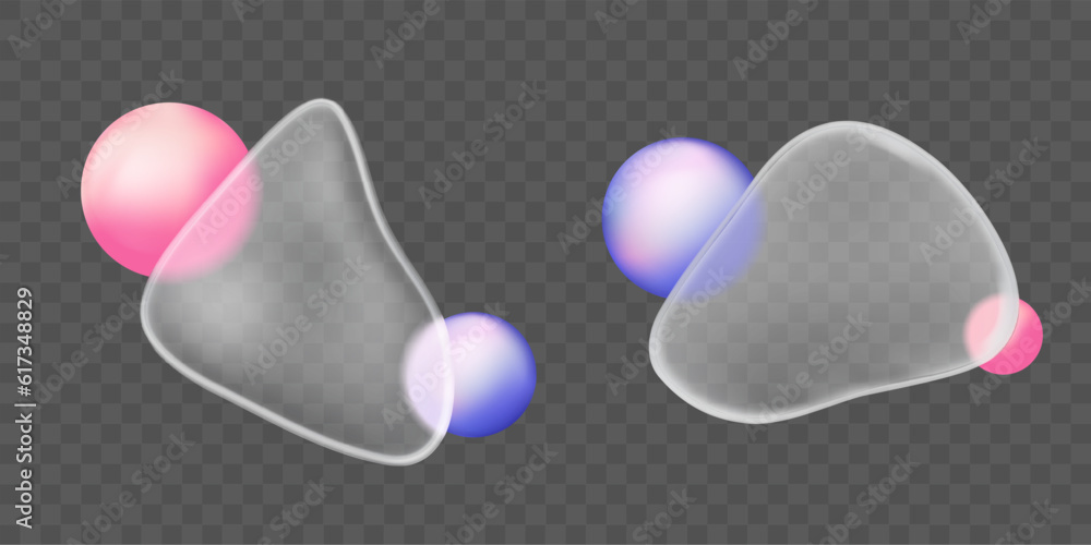 3d glass morphism gradient blur effect shape vector isolated on ...