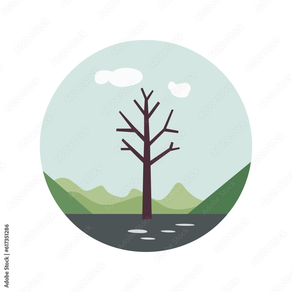 circular design icon of greenery isolated on white background using ...