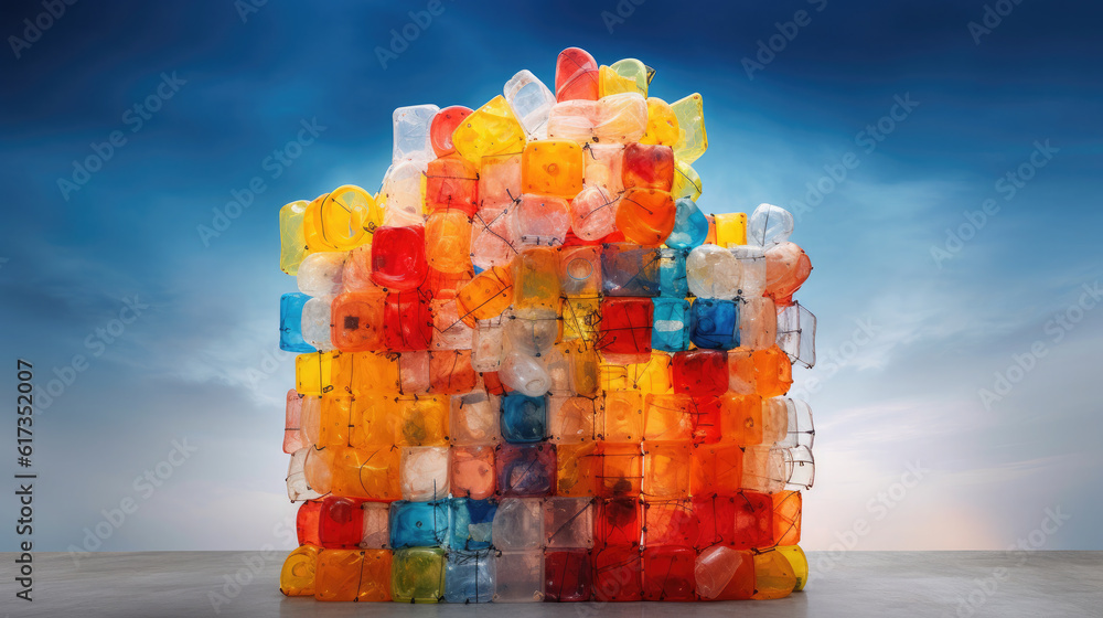 Photo & Art Print An abstract sculpture made from discarded plastic ...