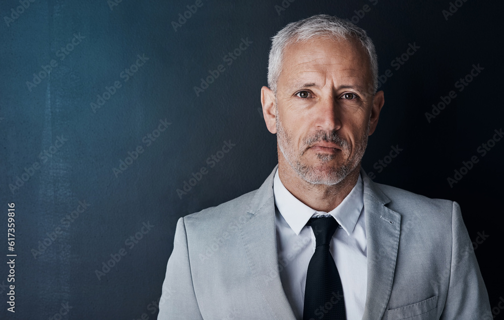 Senior executive, business man and headshot, portrait with confidence ...