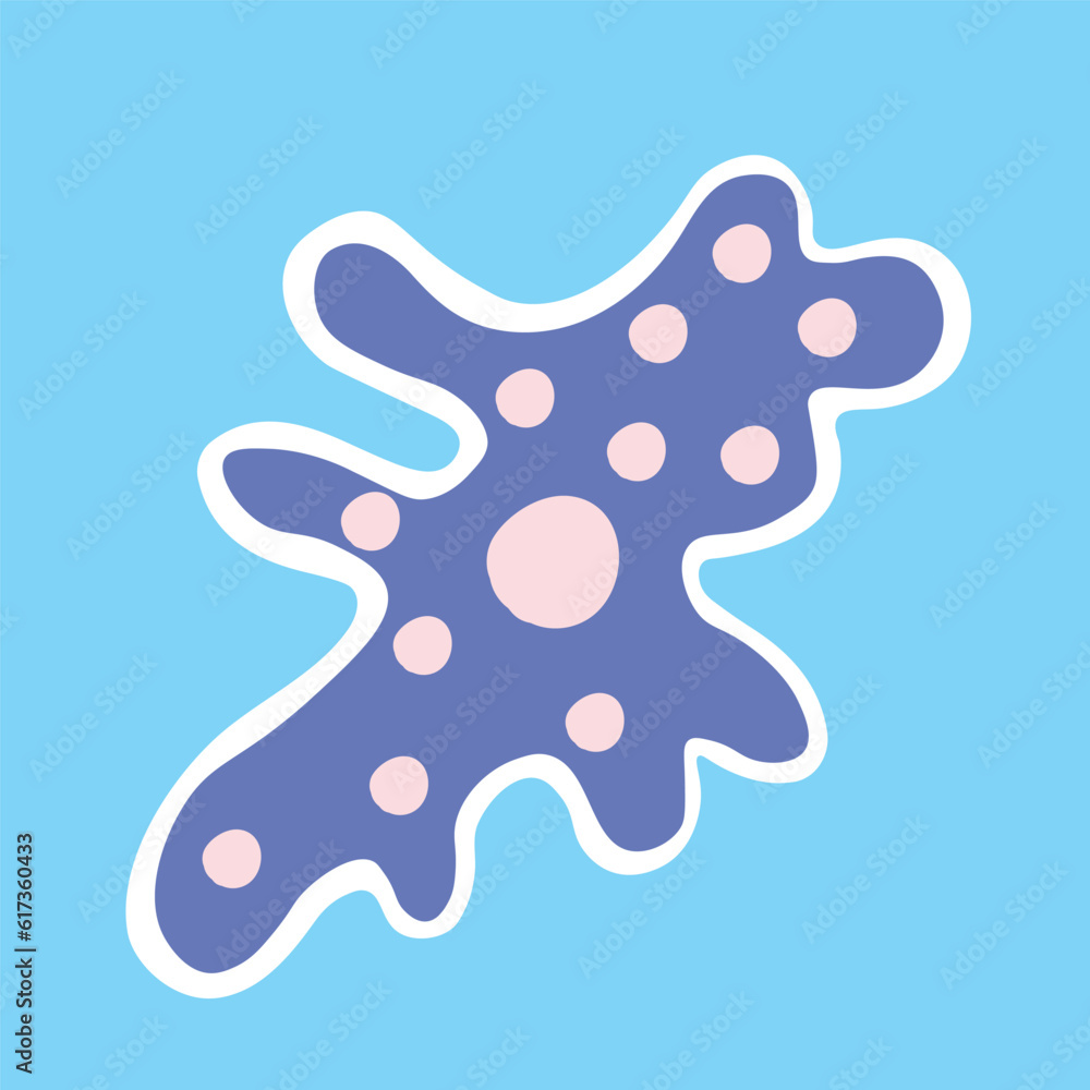 Vetor de flat cartoon amoeba in vector. unicellular organism for prints and design. animals for ...