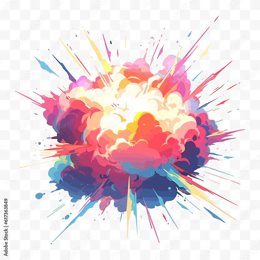 Cartoon bomb explosion. Vector exlosion Stock Vector | Adobe Stock
