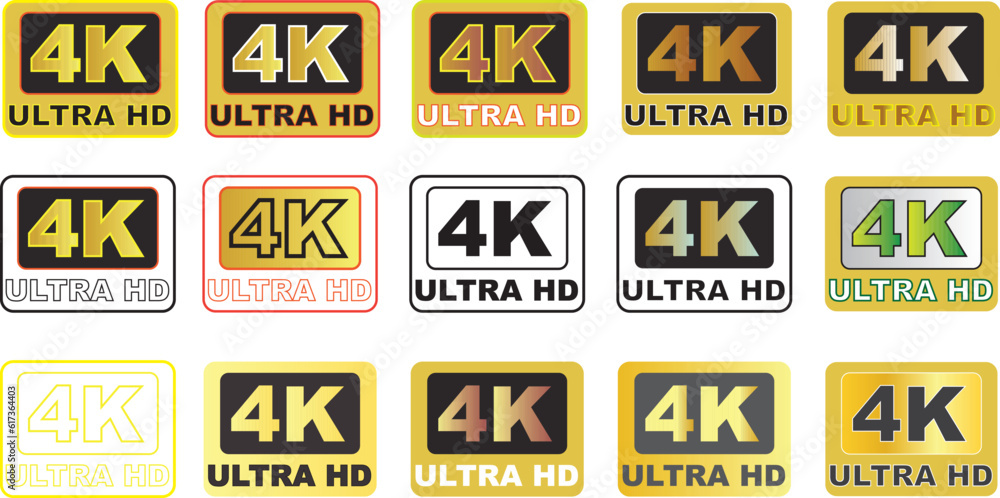4K Ultra HD symbol, High definition 4K resolution mark- UHD - 2160p ...