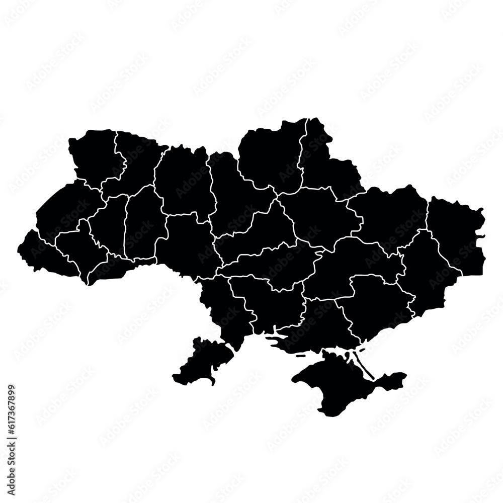 Ukraine map background with states. Ukraine map isolated on white ...