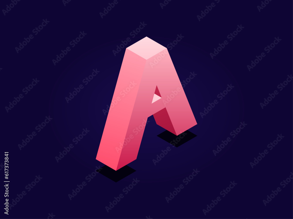 Letter A logo. Abstract geometry isometric logo design concept letter A ...