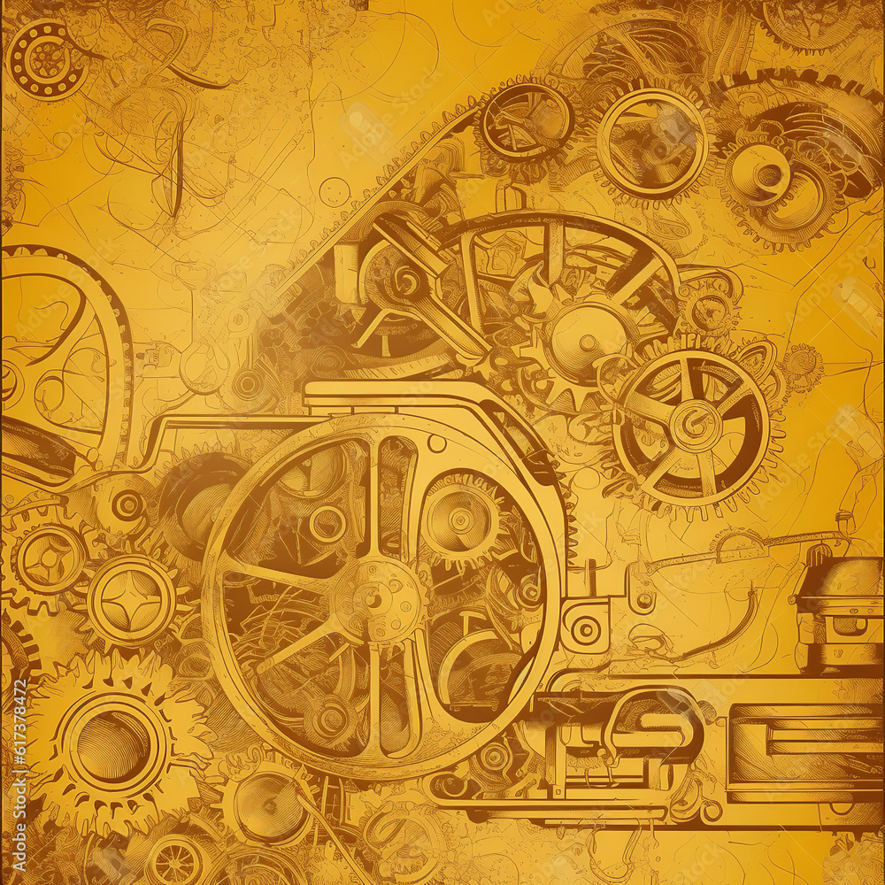 vintage poster with a locomotive, dieselpunk, background, generative ...