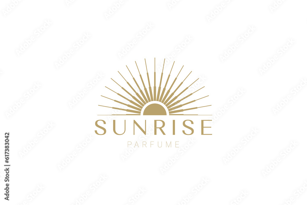 Minimal sun logo, Solar logotype, Minimalistic, Simple, Round, line ...