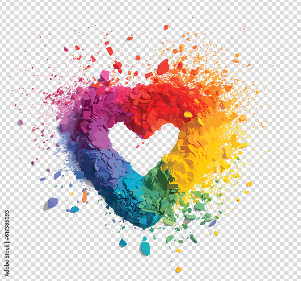rainbow heat shape in transparent background Stock Vector | Adobe Stock