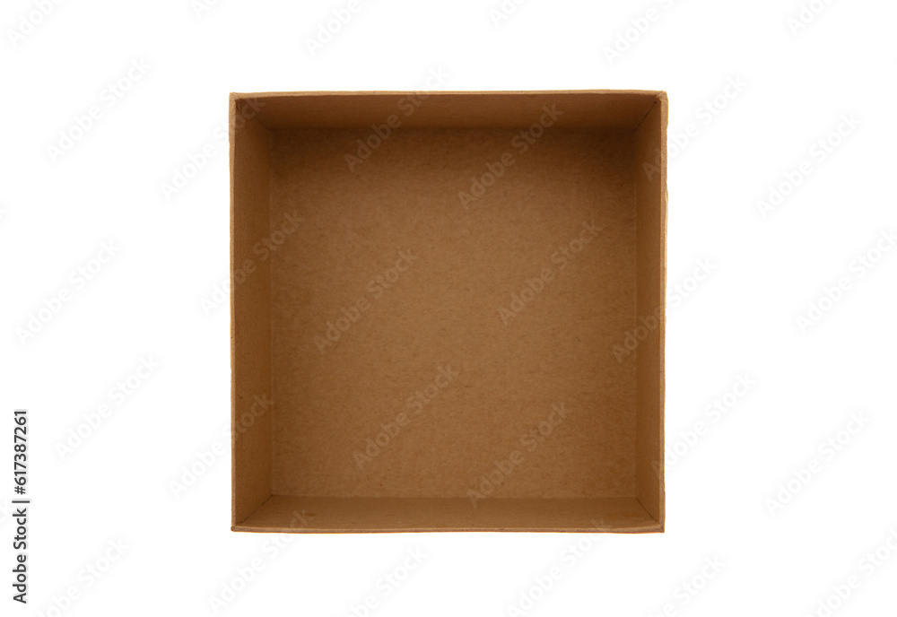 Gift box open empty isolated transparent background, top view. PNG ...