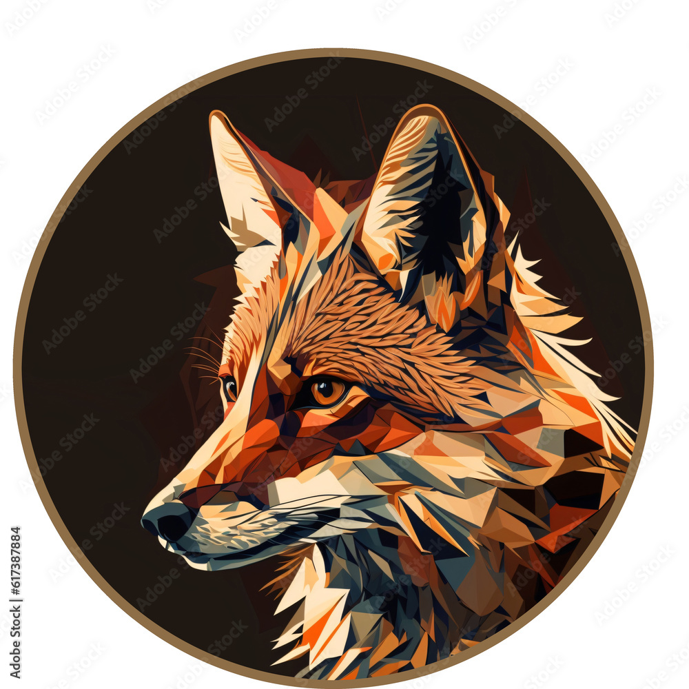 logo of a fox in flat 2d cartoon style, generative ai Stock ...