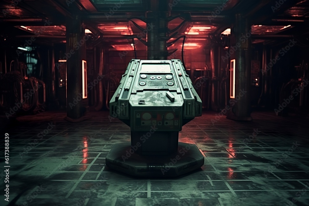 Arcade control panel console terminal station futuristic device in ...