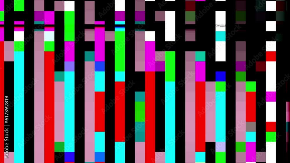 Glitch on the screen of TV bars and error broadcasting or problems with ...