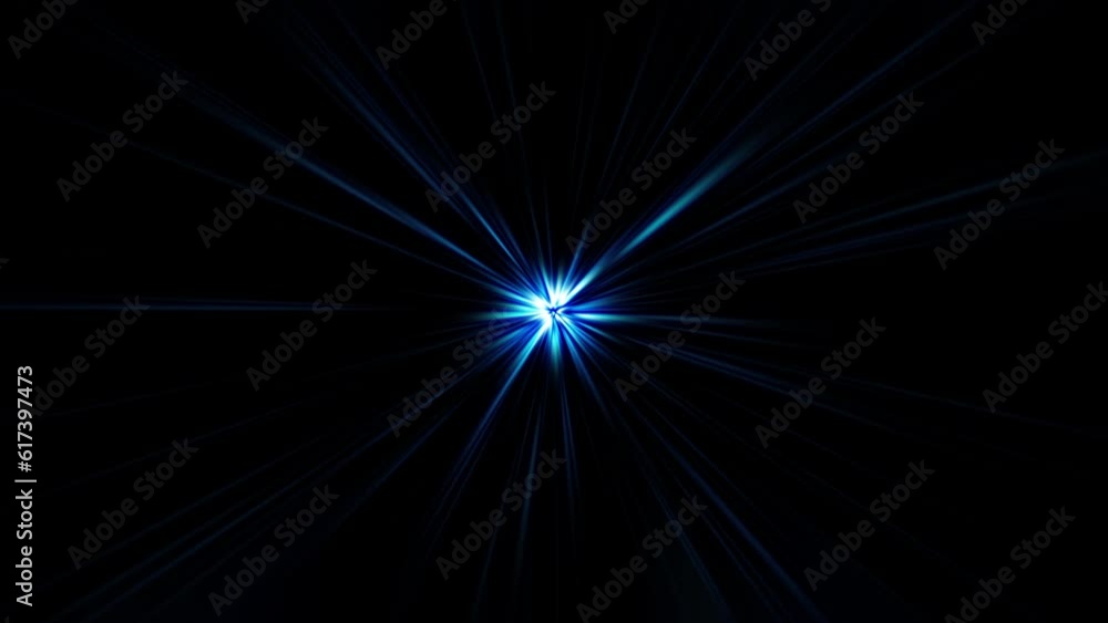Abstract loop center white blue star radial optical lens flares light ...