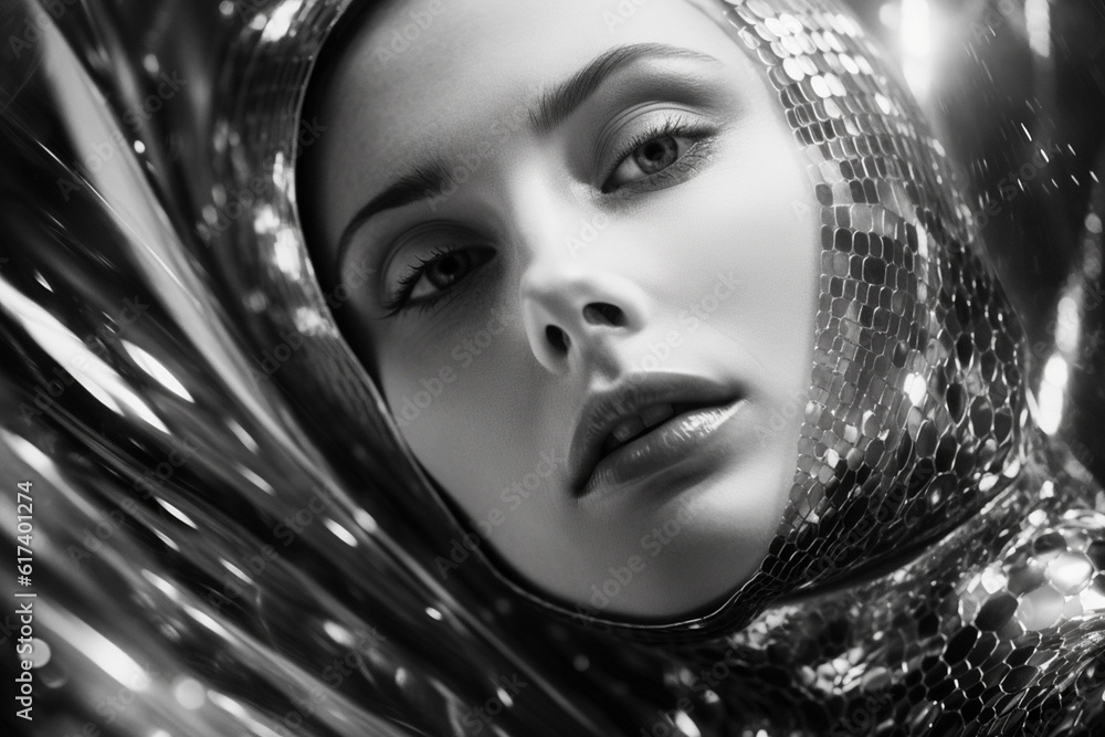 1950's Atomic age image of model wearing sci-fi style space suit and ...