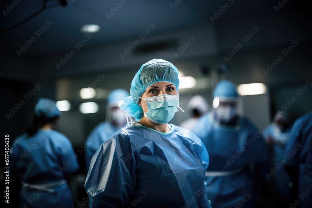 wide angle portrait of doctor - nurse in operating room - every day ...