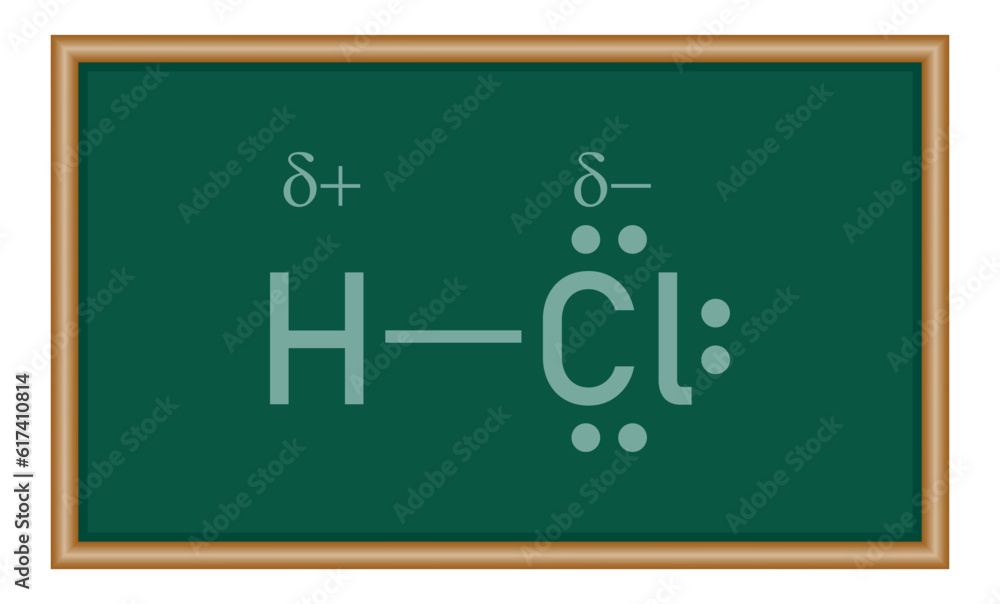 Lewis electron dot structure for a molecule of hydrogen chloride. HCl ...
