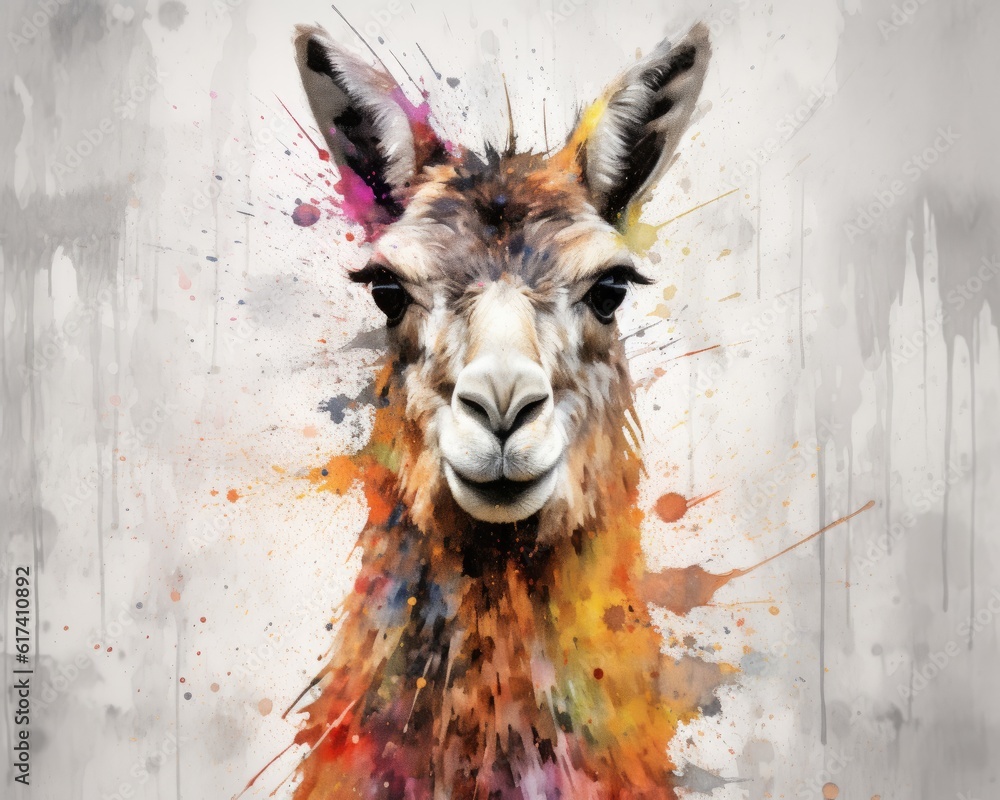 llama form and spirit through an abstract lens. dynamic and expressive ...