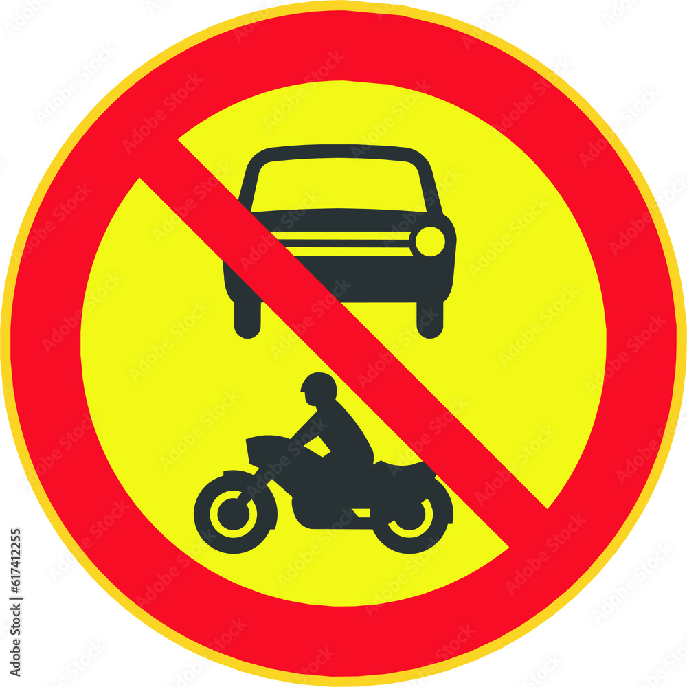 No entry for power driven vehicles sign Stock Illustration | Adobe Stock