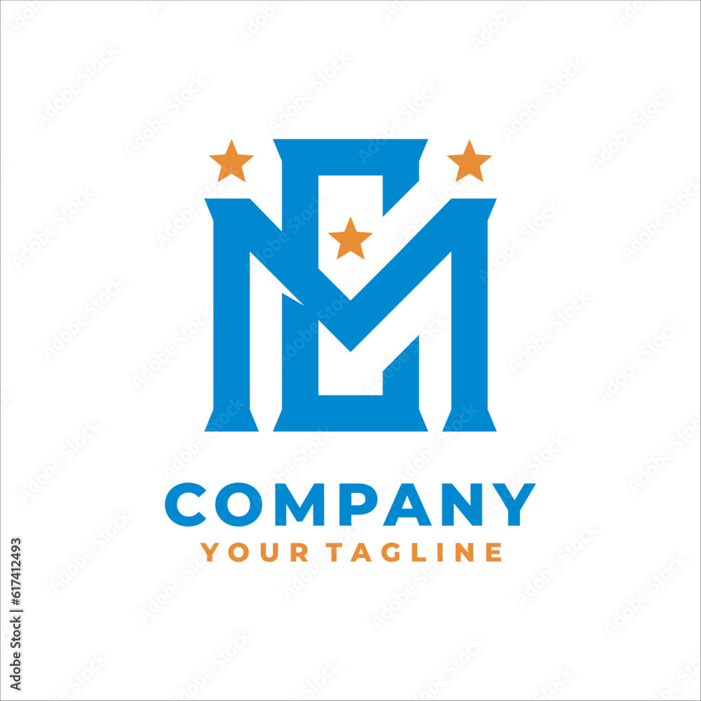 letter m c mc cm logo design initials Stock Vector | Adobe Stock