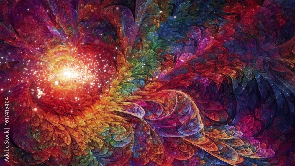 The fractals seem to extend infinitely, creating a sense of infinite ...