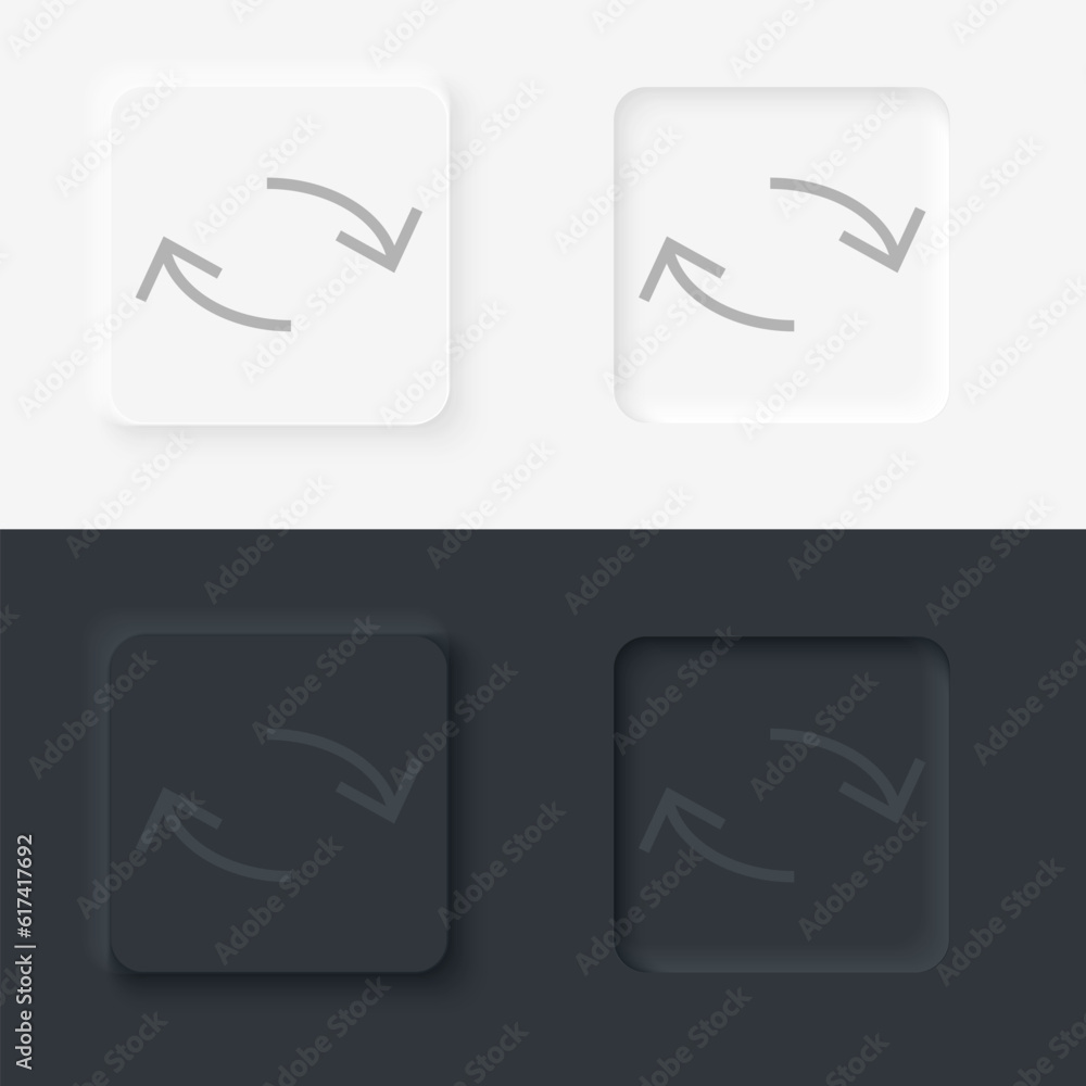 Arrow vector icon, Neumorphic style arrow button vector icon on black ...