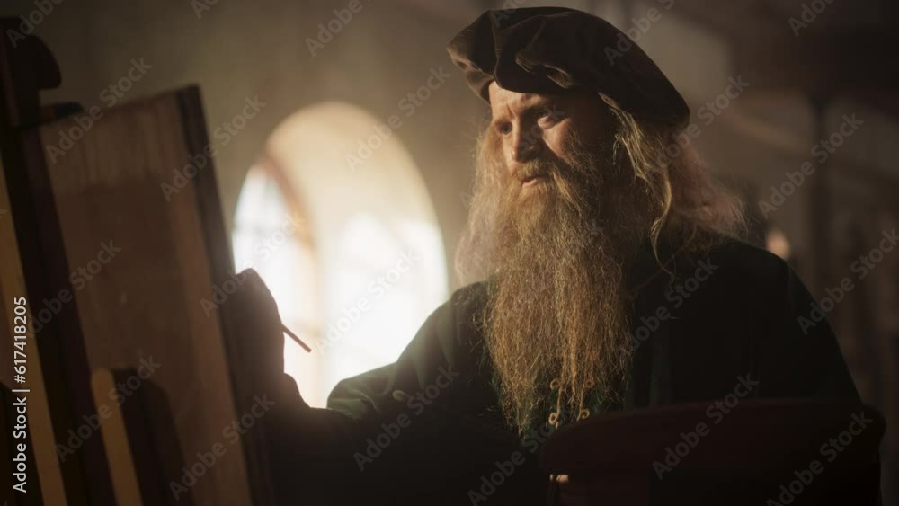 Vidéo Stock Representation of Historical Era: Wide Portrait of the ...